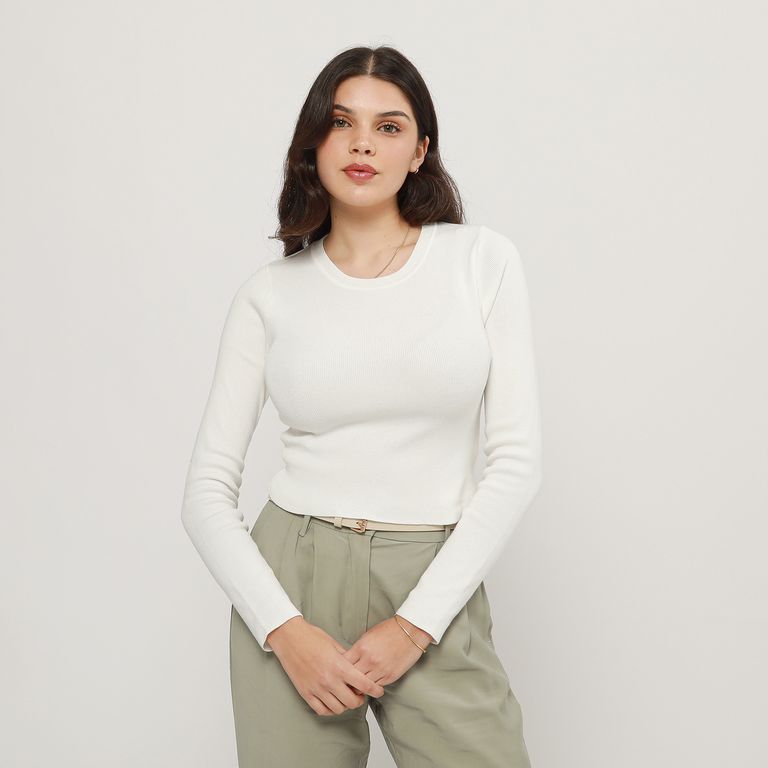 Chompa Rib Crop SYBILLA | falabella.com