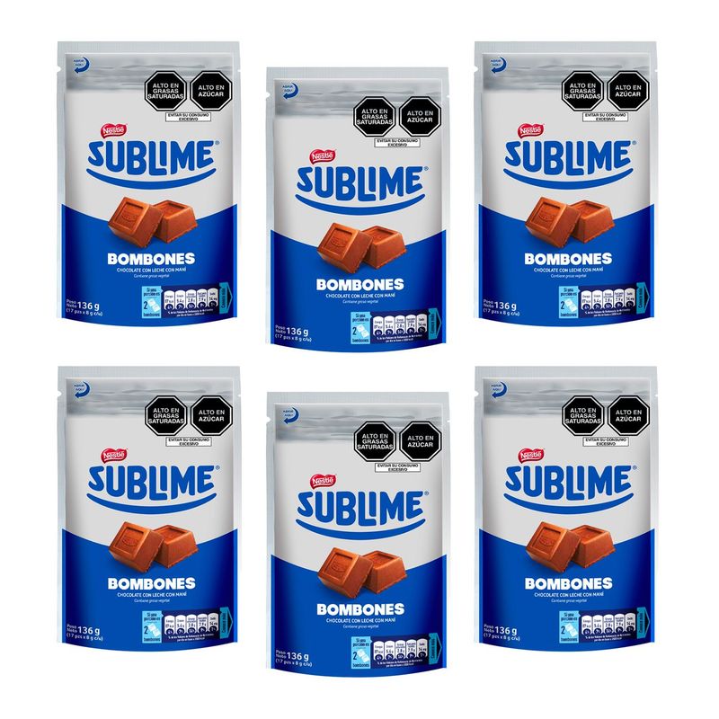 Bombones de Chocolate Sublime 136 gr x 6 unidades SUBLIME | falabella.com