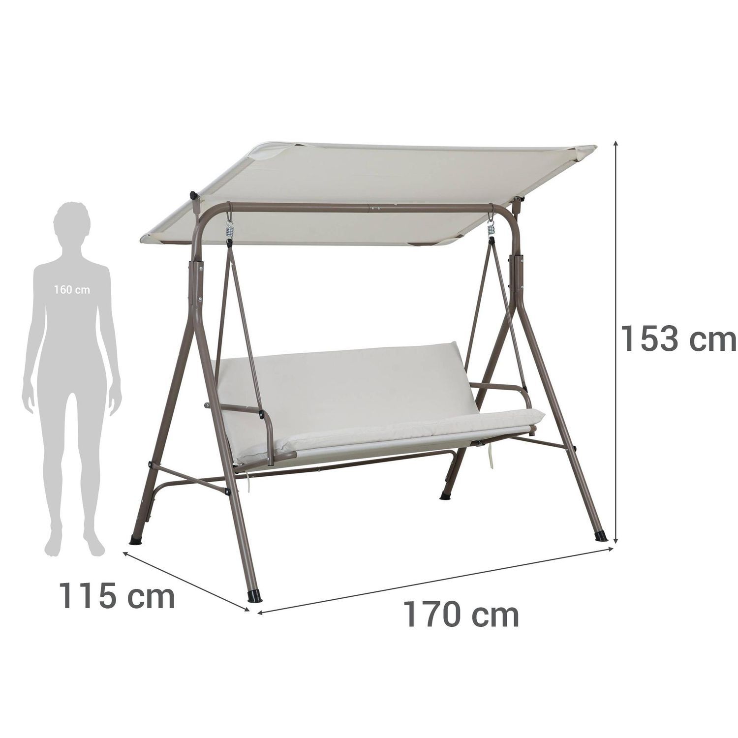 Sillón columpio colgante Taupe acero - Sodimac.com.ar