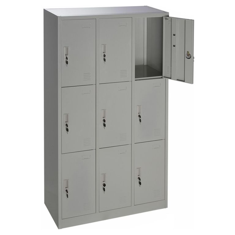 Locker de Oficina con Llave 9 Puerta(s) 90x180x40 cm Gris | Sodimac Chile