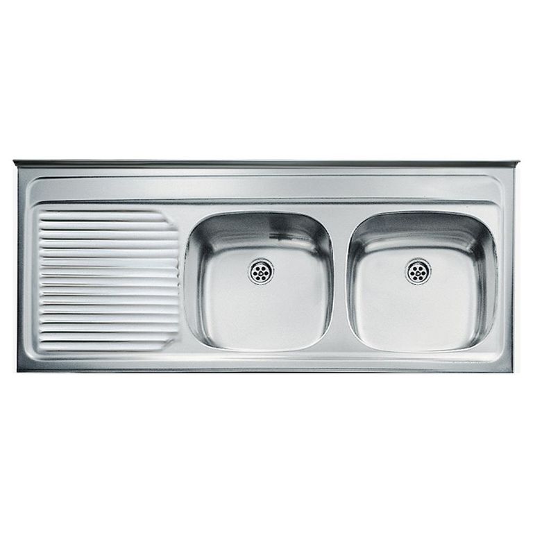 Lavaplatos Sobreponer 2 Cubeta(s) 120x15.5x50 cm Acero inoxidable ...