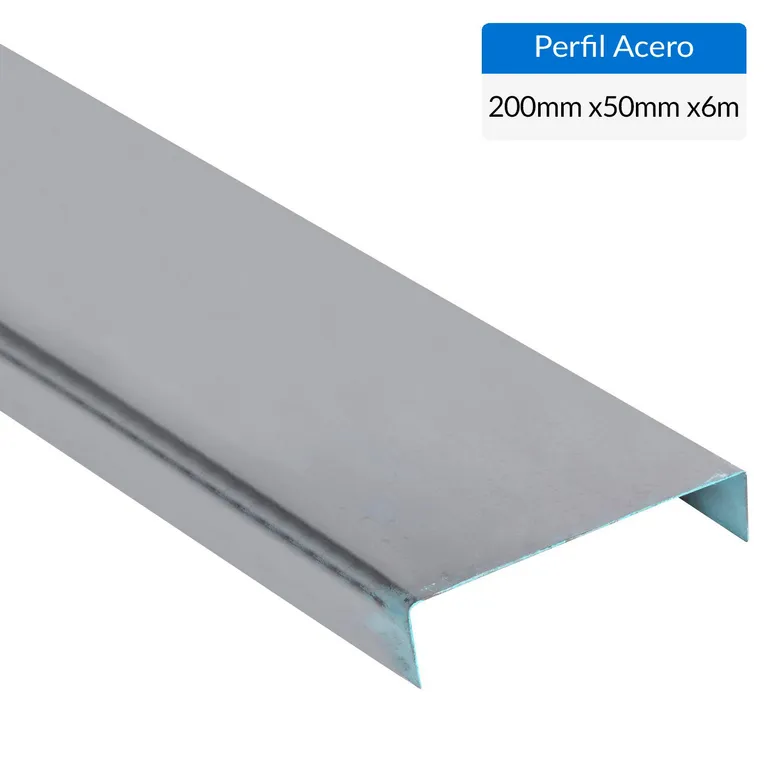 Perfil Canal Acero 200x50x2mm 6 m