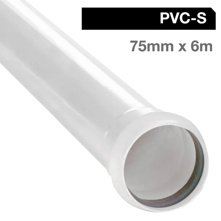 Tubo Sanitario con Goma PVC Agua 75 mmx6 m | Sodimac - Falabella