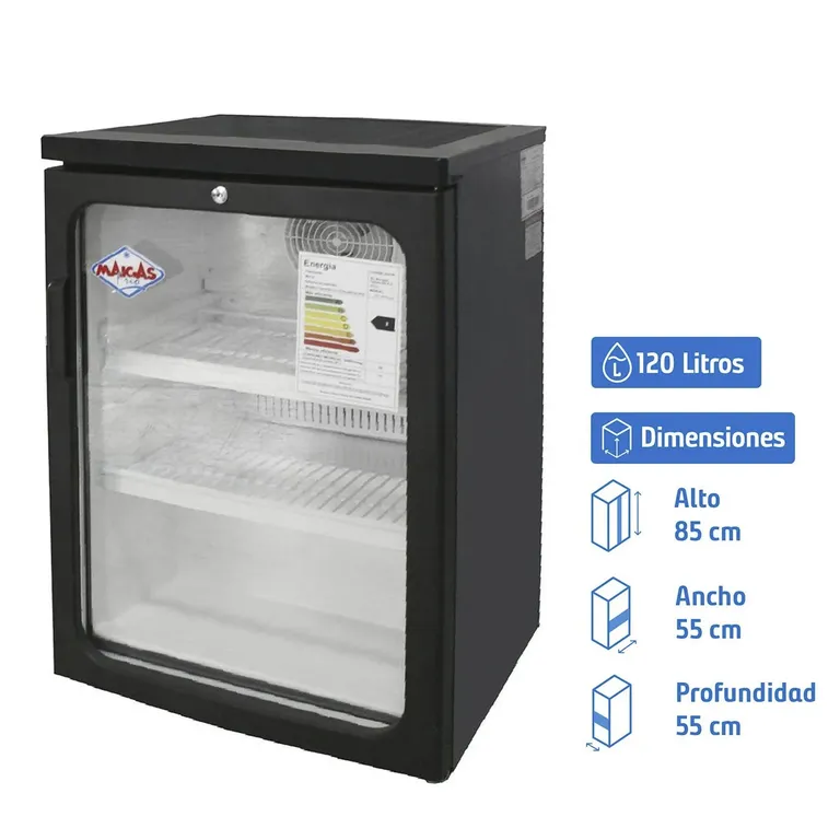 Visi-Cooler 1 puerta 120 litros negro | Sodimac Chile