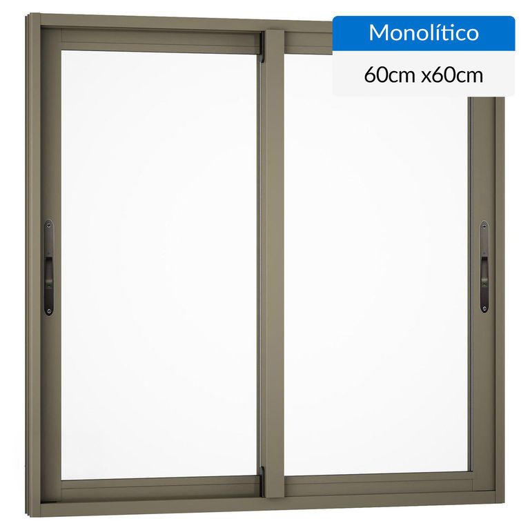 Ventana aluminio 60x60 cm monolítico titanio corredera | Sodimac ...