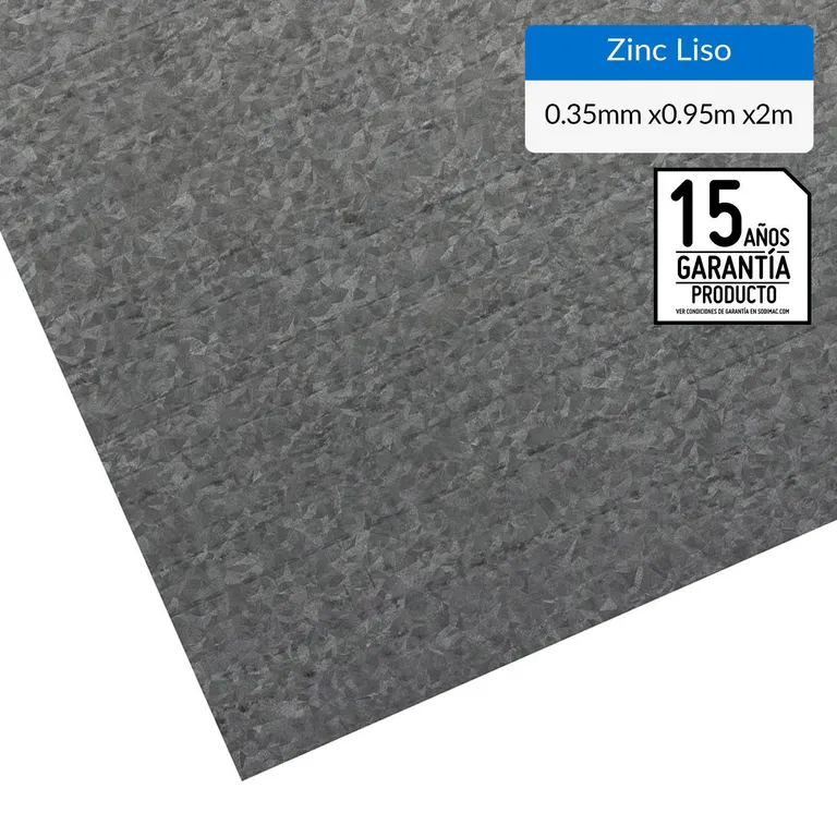 Plancha Zinc Liso 0.35 mm 95x200 cm Gris AZM150 | Sodimac - Falabella