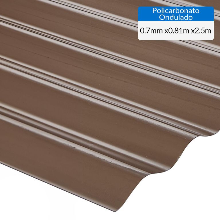 Plancha Policarbonato Ondulada 0.7 mm 81x250 cm Bronce | Sodimac Chile
