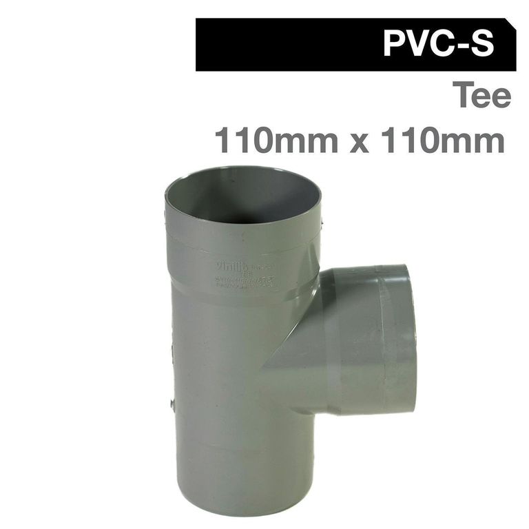 Tee PVC-S Cementar 110mm x 110mm Gris 1u | Sodimac Chile