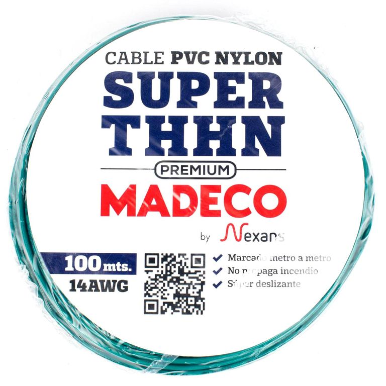 Cable Eléctrico Premium THHN 1x14AWG/2,5MM2 Verde 100 metro(s ...