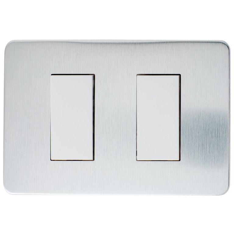 Interruptor doble (9/15) 10 A Gris Orion | Sodimac - Falabella