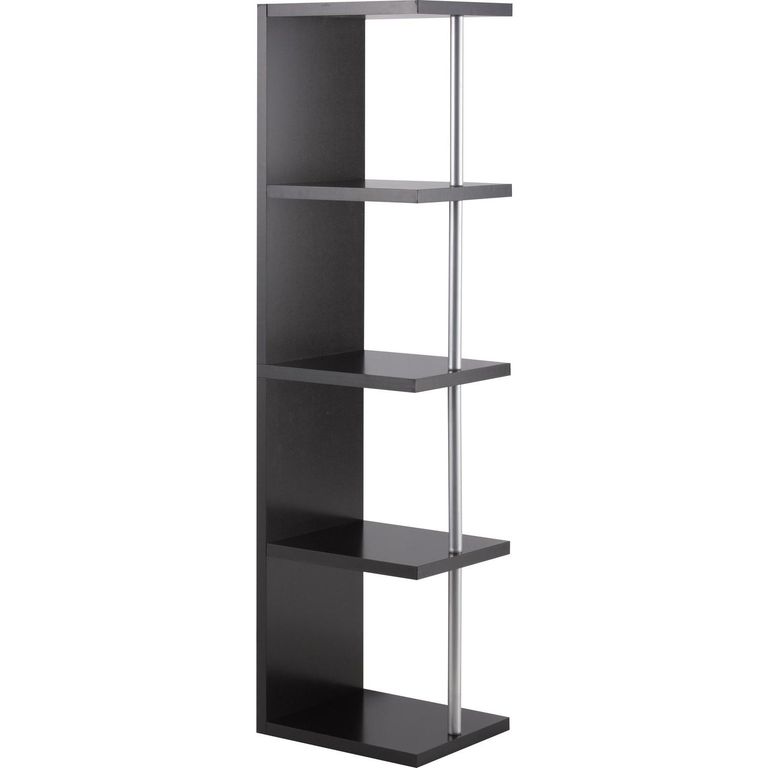 Estante Aglomerado 5 Nivel(es) 37.5x139x30 cm Negro/Cromo
