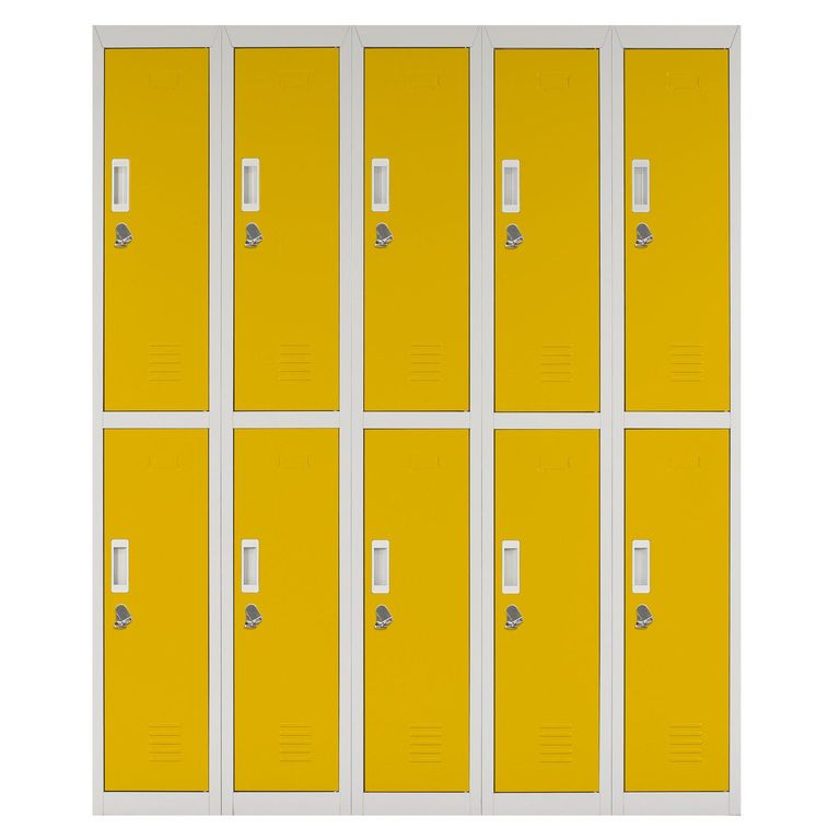 Locker Acero con Llave 10 Puerta(s) 10 Repisa(s) 50xx140 cm Amarillo ...