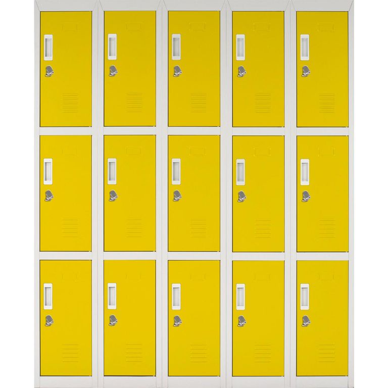 Locker con Portacandado 15 Puerta(s) 50x166x140 cm Amarillo | Sodimac Chile