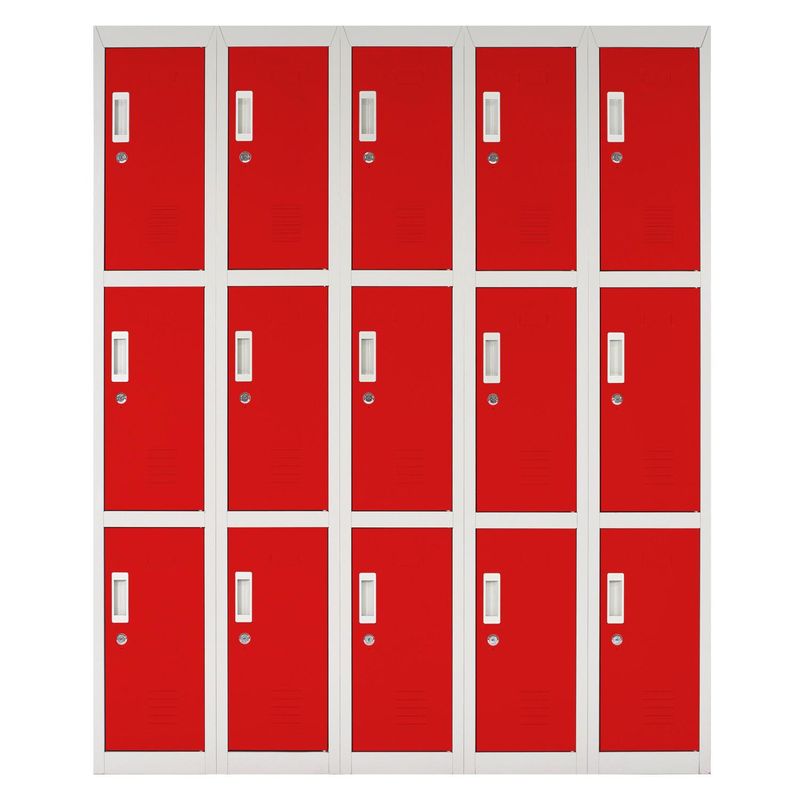 Locker Acero con Llave 15 Puerta(s) 50x166x140 cm Rojo | Sodimac ...