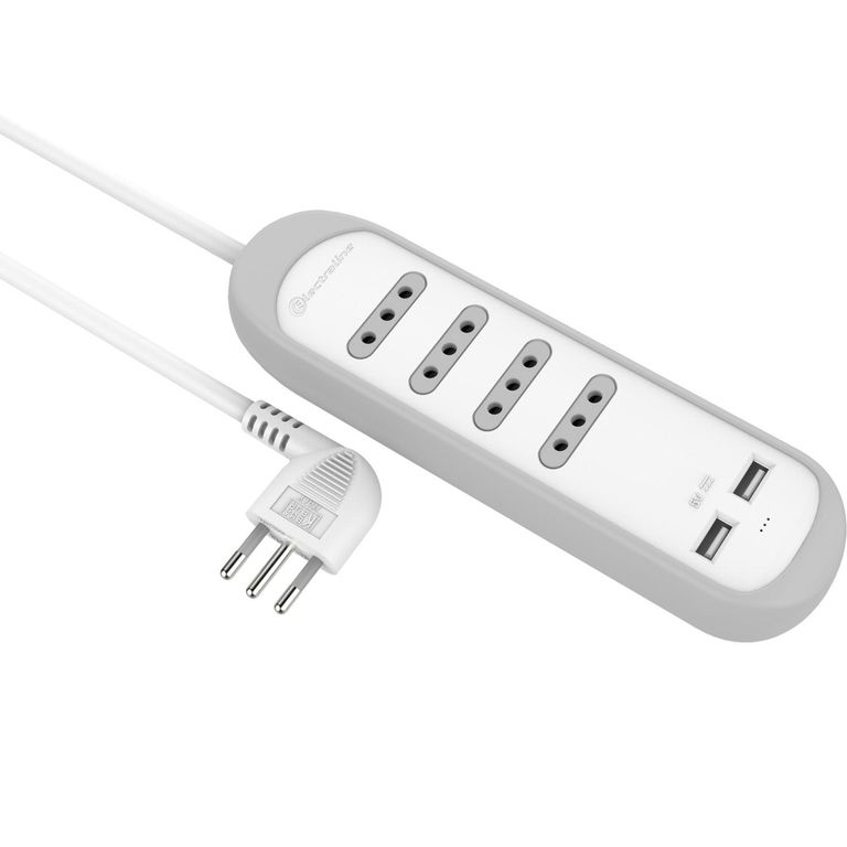 Alargador 2 USB 4 Toma(s) 3 m Blanco | Sodimac - Falabella