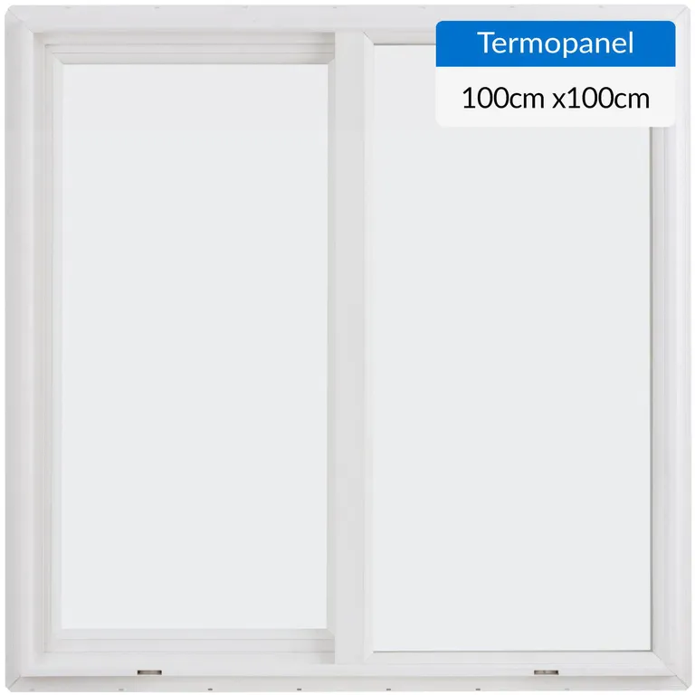 Ventana termopanel Low-E PVC 100x100 cm blanco corredera | Sodimac - Falabella