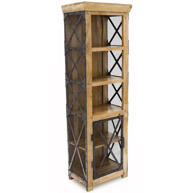 Vitrina munnar Color madera y acero negro | Sodimac - Falabella