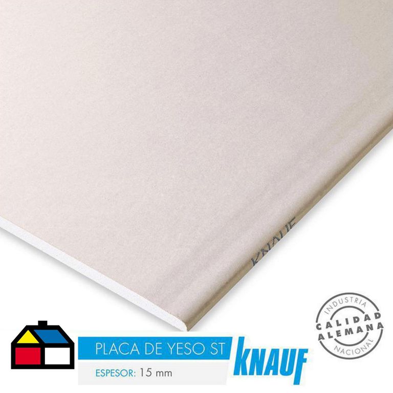 Yeso Cartón Borde Rebajado 15 mm 120x240 cm Blanco | Sodimac Chile
