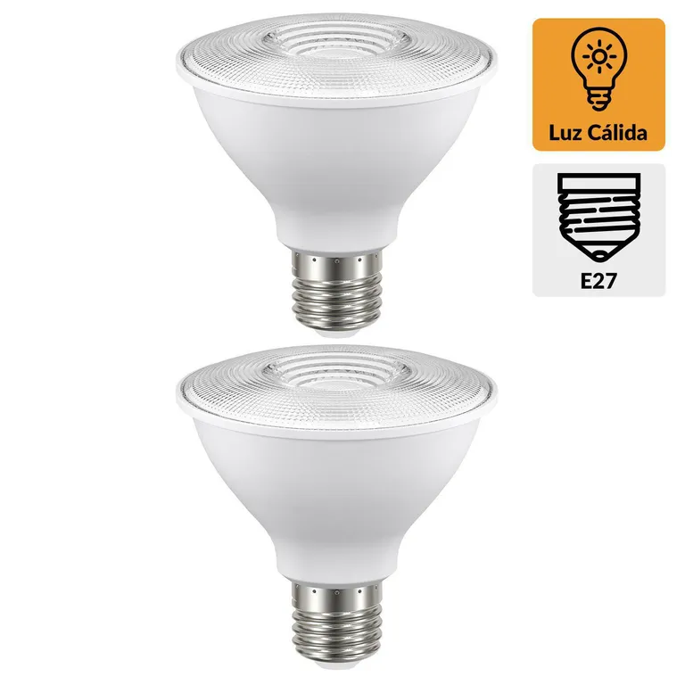 Pack 2 Focos Led 8.5 W E27 900 lm Luz Cálida | Sodimac - Falabella