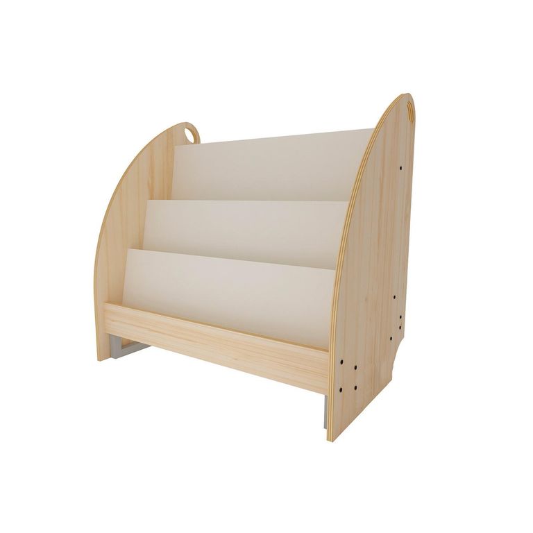 Librero Nórdico Madera 3 Nivel(es) 50x93x50 cm Blanco/Madera Natural ...