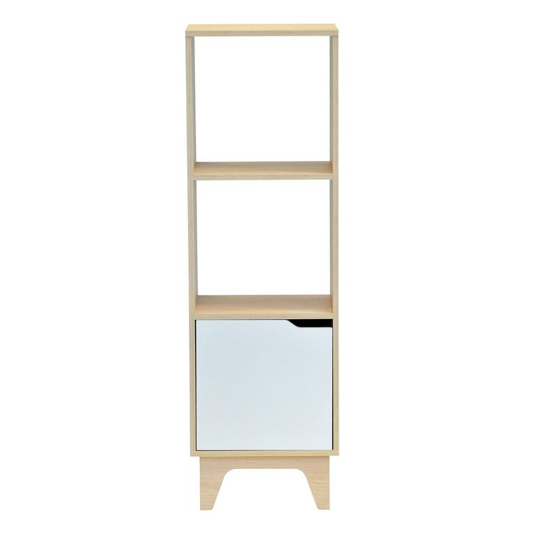 MOBIKIT Estante Bremen Melamina 3 Nivel(es) 39x126x30 cm Carvalo/Blanco ...