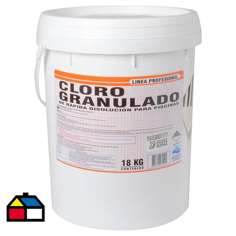 Cloro para Piscinas Granulado 18 kg Tineta | Sodimac Chile