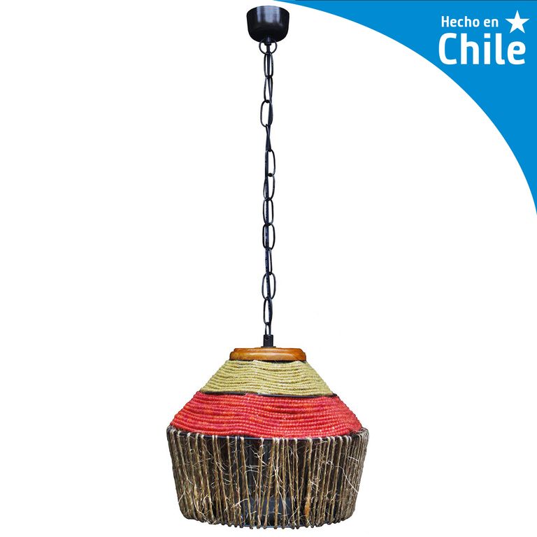 Lámpara Colgante Ámber 1 Luz Madera Naranjo | Sodimac Chile