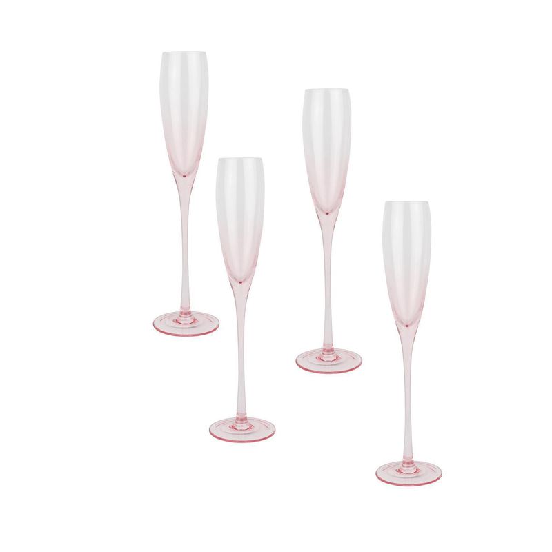 Set 4 Copas de Champán 200 ml Vidrio Rosa | Sodimac - Falabella