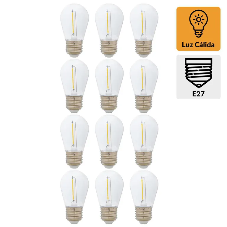 Pack 12 Focos Led 1 W E27 90 lm Luz Cálida | Sodimac - Falabella