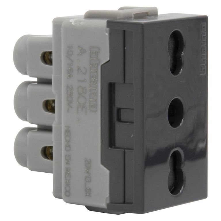 Toma simple 2p+t 10/16a antracita nóbile | Sodimac - Falabella