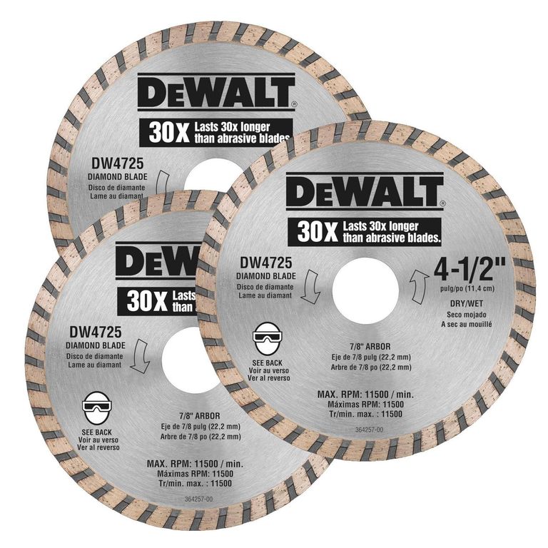 DEWALT Pack 3 Discos Diamantados 4 1/2" | Falabella Chile