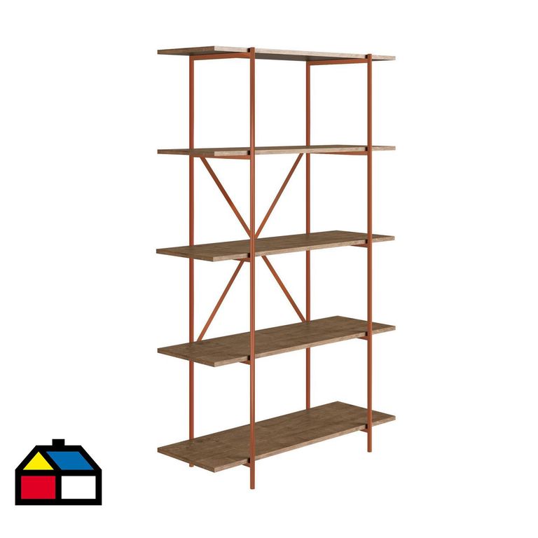 Librero MDF 5 Nivel(es) 90x146x33 cm Café | Sodimac - Falabella