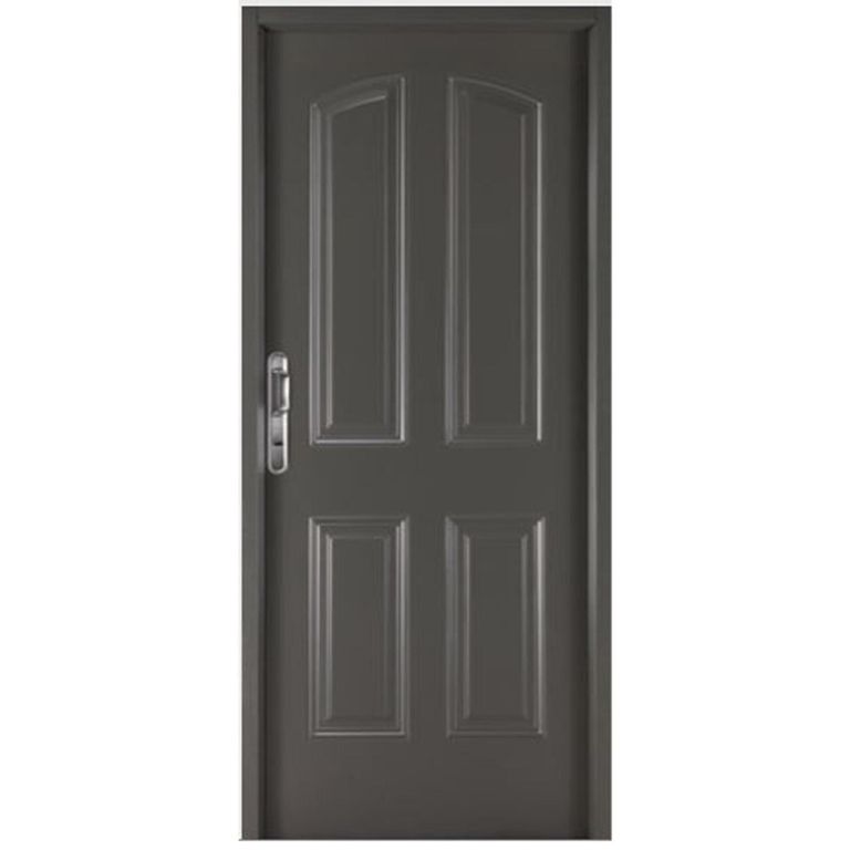 Kit Puerta Exterior Acero galvanizado 90x200 cm 4 Paneles Derecha Gris ...