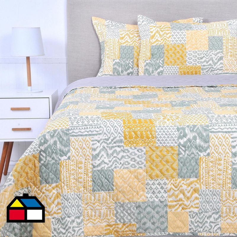 Cubrecama Quilt 2 plazas Cosido Patchwork Multicolor | Sodimac - Falabella