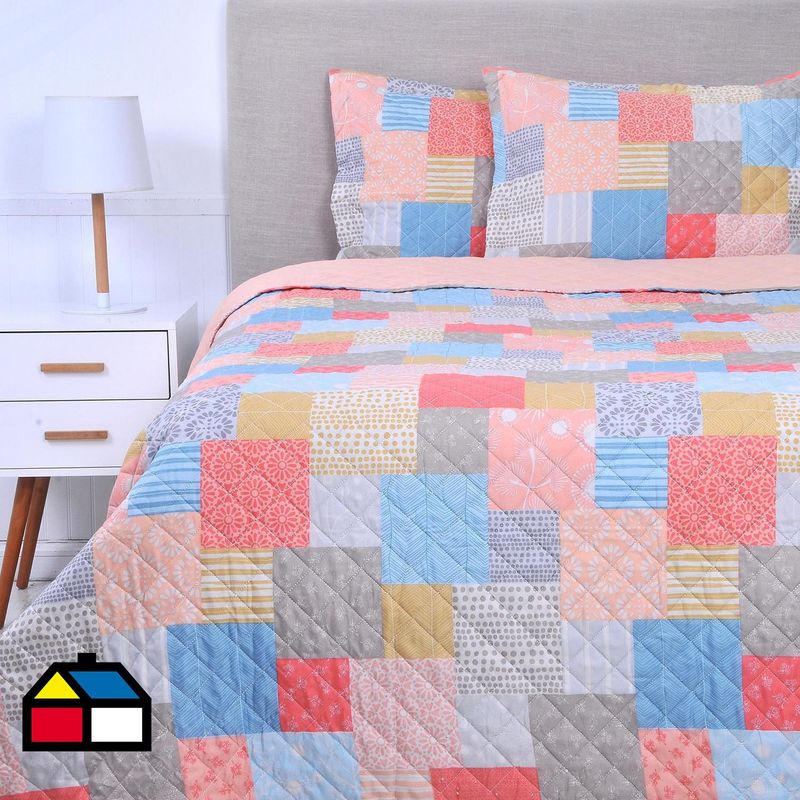 Cubrecama Quilt King Cosido Patchwork Multicolor | Sodimac - Falabella
