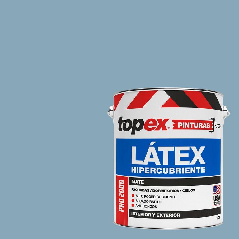TOPEX Pintura Látex Extracubriente Antihongos 1 galón(es) Mate Celeste ...