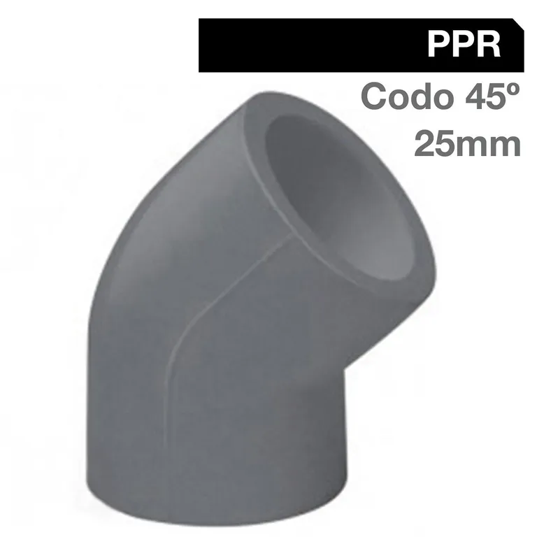 Codo PPR 45° 25 mm. Gris | Sodimac - Falabella