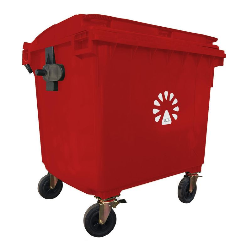 Basurero Lorenzini 1100 Litros Alta Densidad Rojo Con Ruedas | Sodimac ...