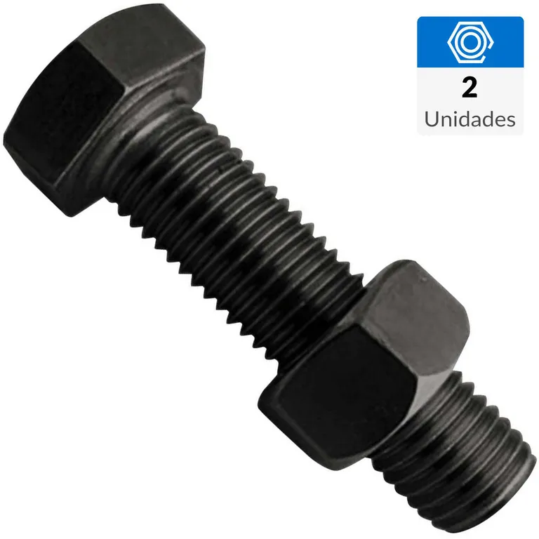 Perno cab.hexagonal g8.unc con tuerca 3/8 x 1 1/4 pavonado 2 unid ...