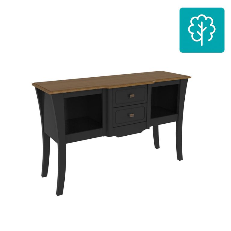 Aparador 2 Cajones Simple Negro 125x42x78.4 cm | Sodimac Chile