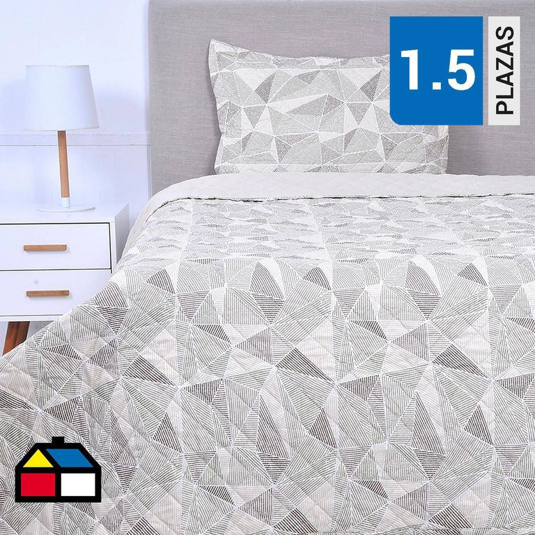 Cubrecama Quilt 1.5 plazas Trapecio Multicolor | Sodimac - Falabella