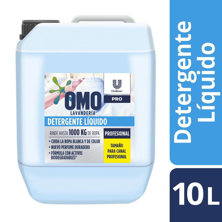 OMO Detergente Líquido Omo Pro Fragancia Floral 10 Litros Rinde 833 Kg ...