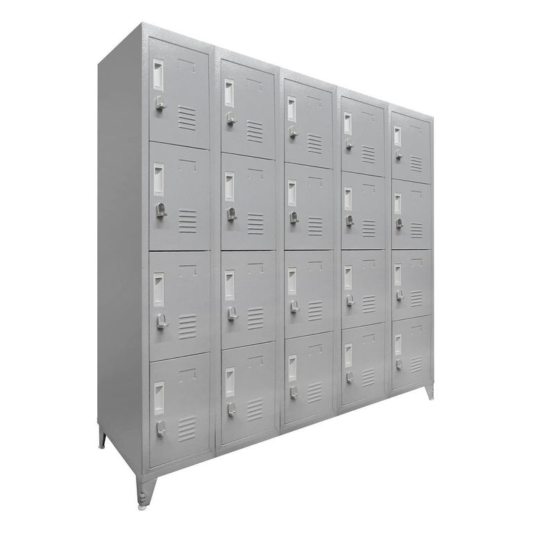 Locker M 5 Cuerpos 20 Puerta(s) 137x166x52 cm Gris | Sodimac Chile