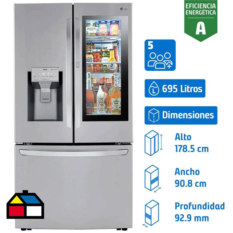 Refrigerador French Door No Frost 695 Litros Platinium Silver LM82SXS ...