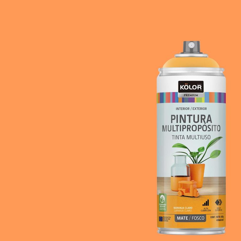 Pintura Esmalte Base Agua en Spray Naranja Claro Mate 400 ml | Sodimac ...