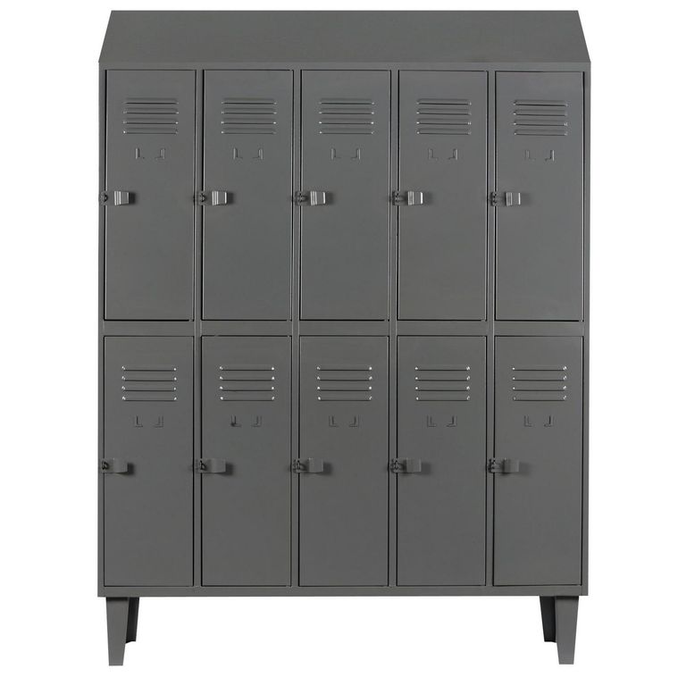 Locker Alta Resistencia 5 Cuerpos 10 Puerta(s) 137x190x45 cm Gris Eco ...