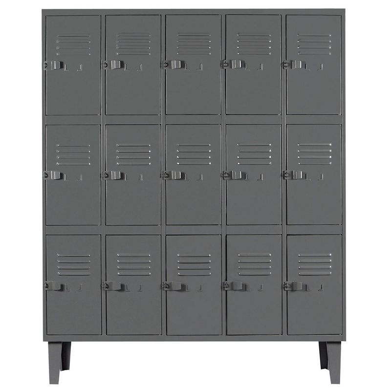 Locker Alta Resistencia 5 Cuerpos 15 Puerta(s) 137x170x45 cm Gris Eco ...
