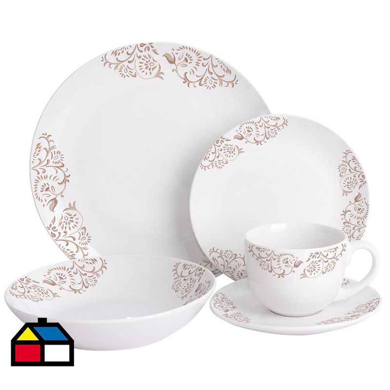 Juego de Loza 30 Piezas Porcelana Vittoria Multicolor | Sodimac - Falabella