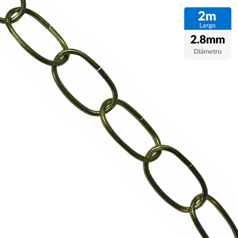Cadena decorativa diámetro 2.8 x 16 bronce antiguo 2 metros | Sodimac ...