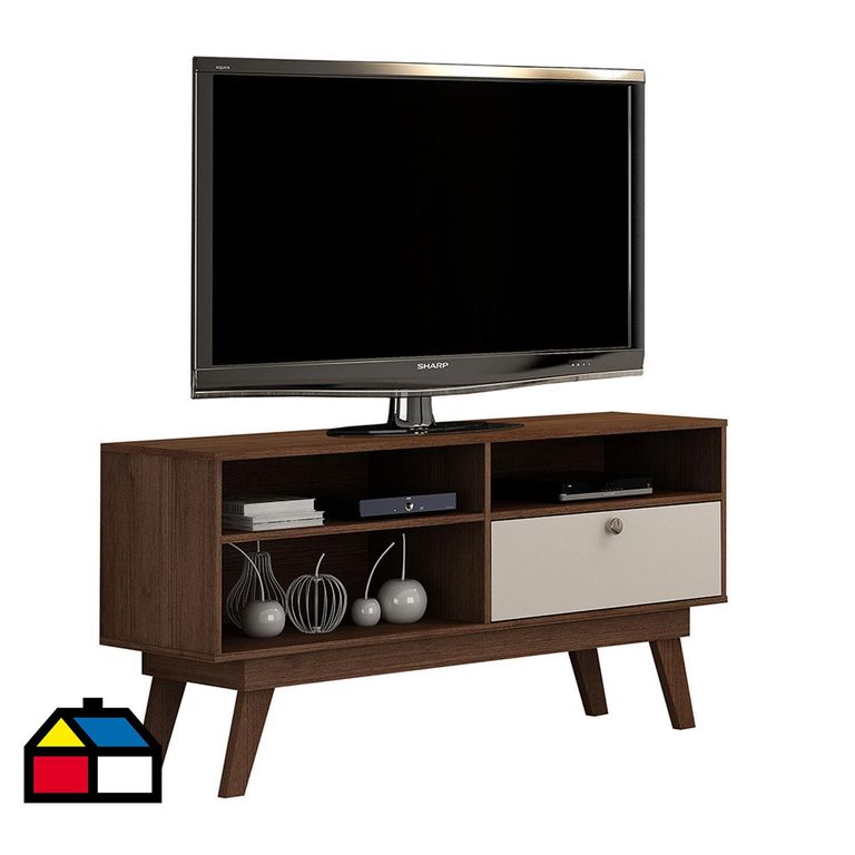 Rack TV Houston Chocolate 50 " 136x65x36 cm | Sodimac - Falabella